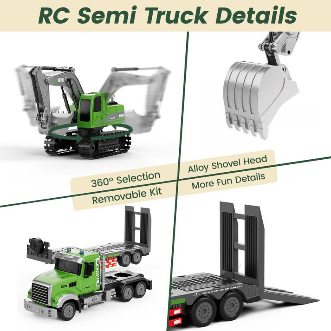 Semi Truck & Excavator Toy Set – adoura.co