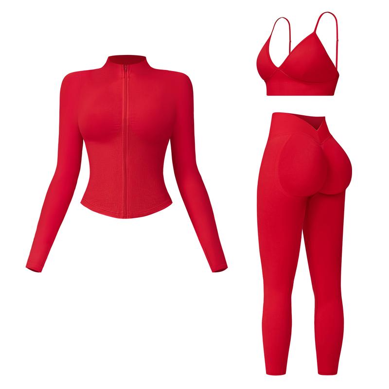 Women's Solid Criss Cross Crop Tank Top & High Waist Leggings (3pc set ...